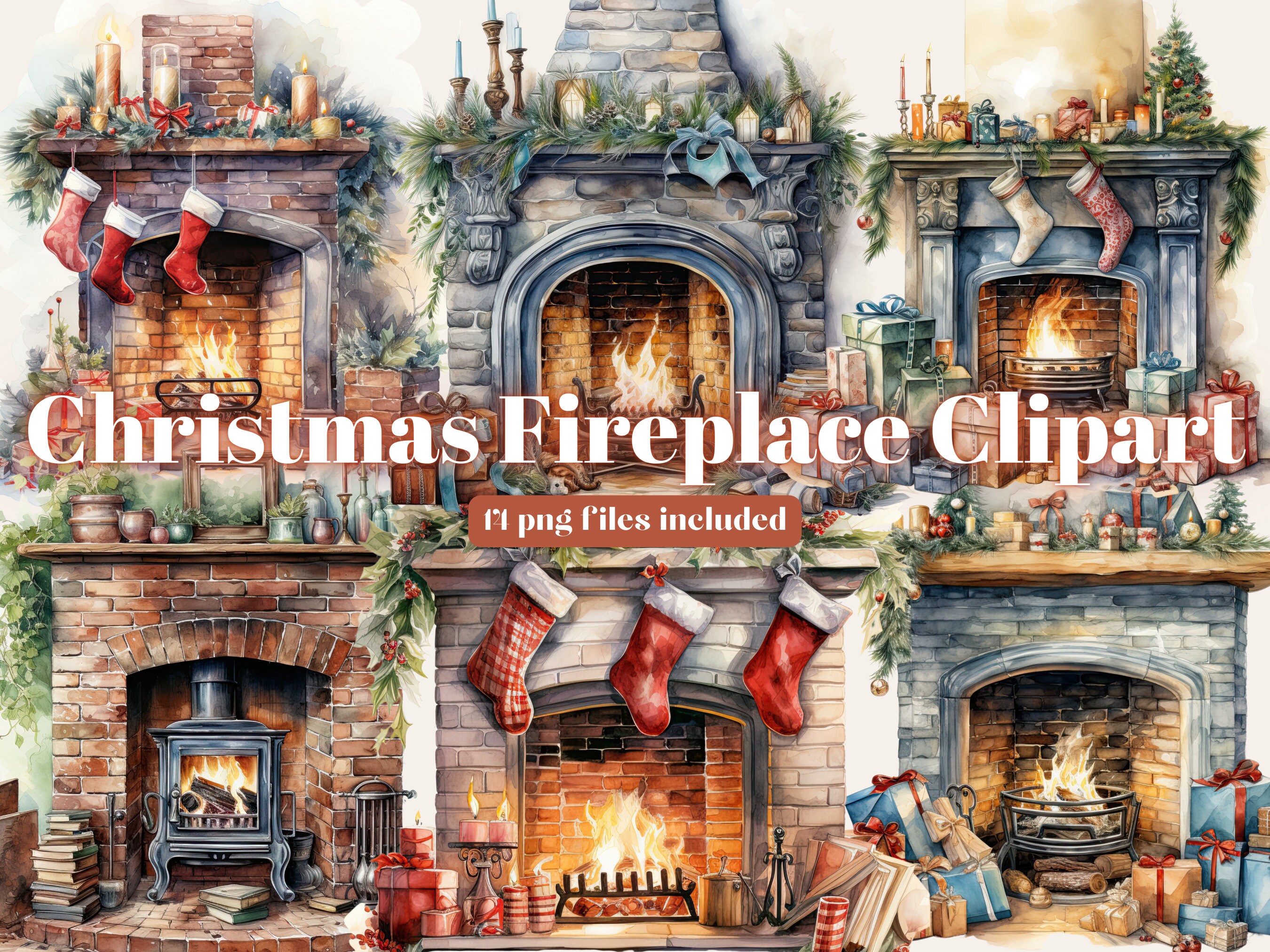 Christmas Fireplace Clip Art