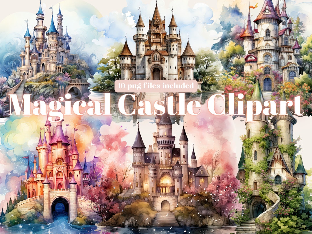 Fairytale Castle Clipart, Princess Castle PNG, Fairy Tale Watercolor ...