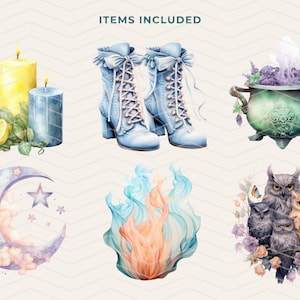 37 PNG Watercolor Pastel Witch Clipart, Pastel Witchcraft Clip Art ...