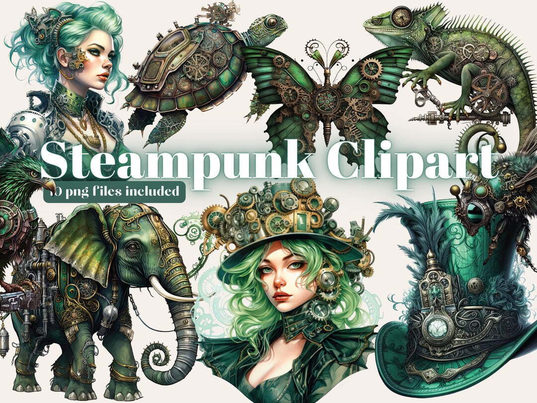 Watercolour Steampunk Clipart Victorian PNG Digital Image Downloads for ...