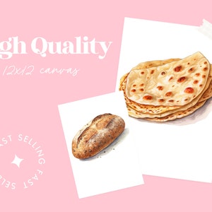 Watercolor Bread Clipart, Bakery Clipart, Bread Basket, Food Clipart ...