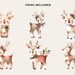 Watercolor Christmas Reindeer PNG Bundle, Digital Crafts Designs ...