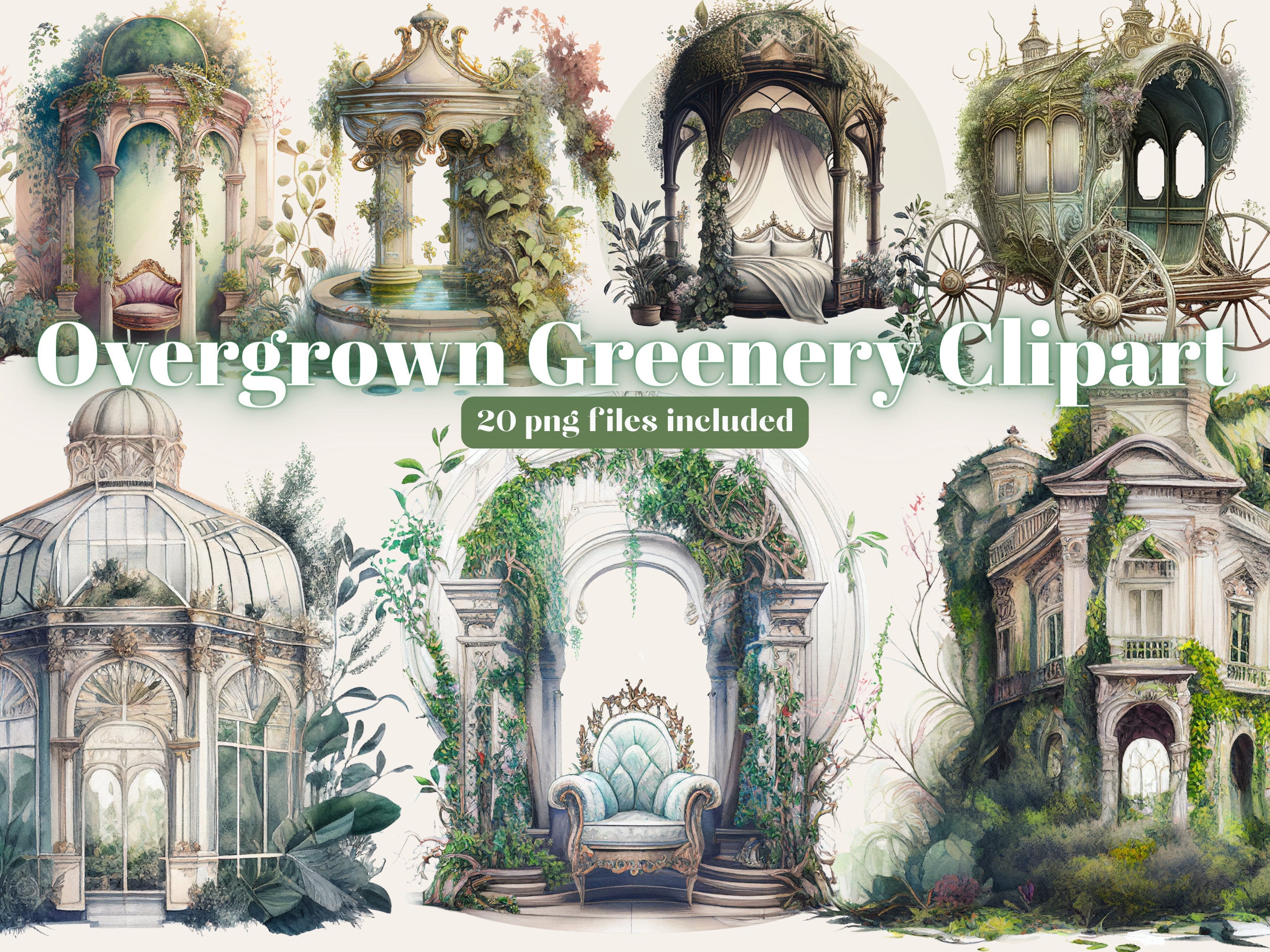 22 Overgrown Palace Clipart Pack PNG Fairytale Clipart - Etsy España