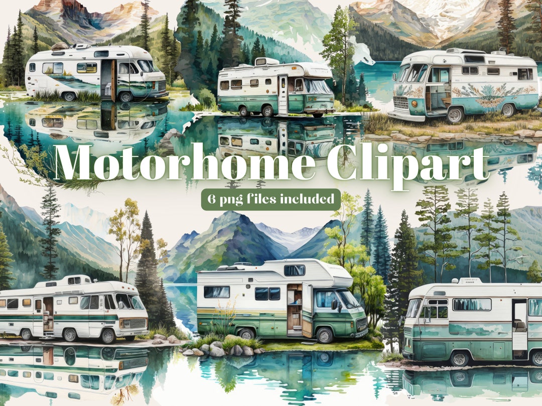 Motorhome Clipart, Camping Clipart, Camper Clipart, Forest PNG, Tent ...