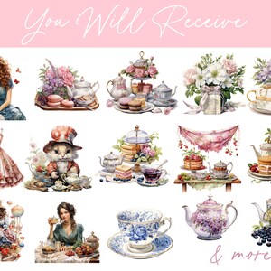 Vintage Rose Teacup Clipart, Victorian Tea Clipart, Teacup Clipart for ...