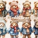 Watercolor Winter Teddy Bears PNG Bundle Teddy Bear PNG Teddy Bear ...