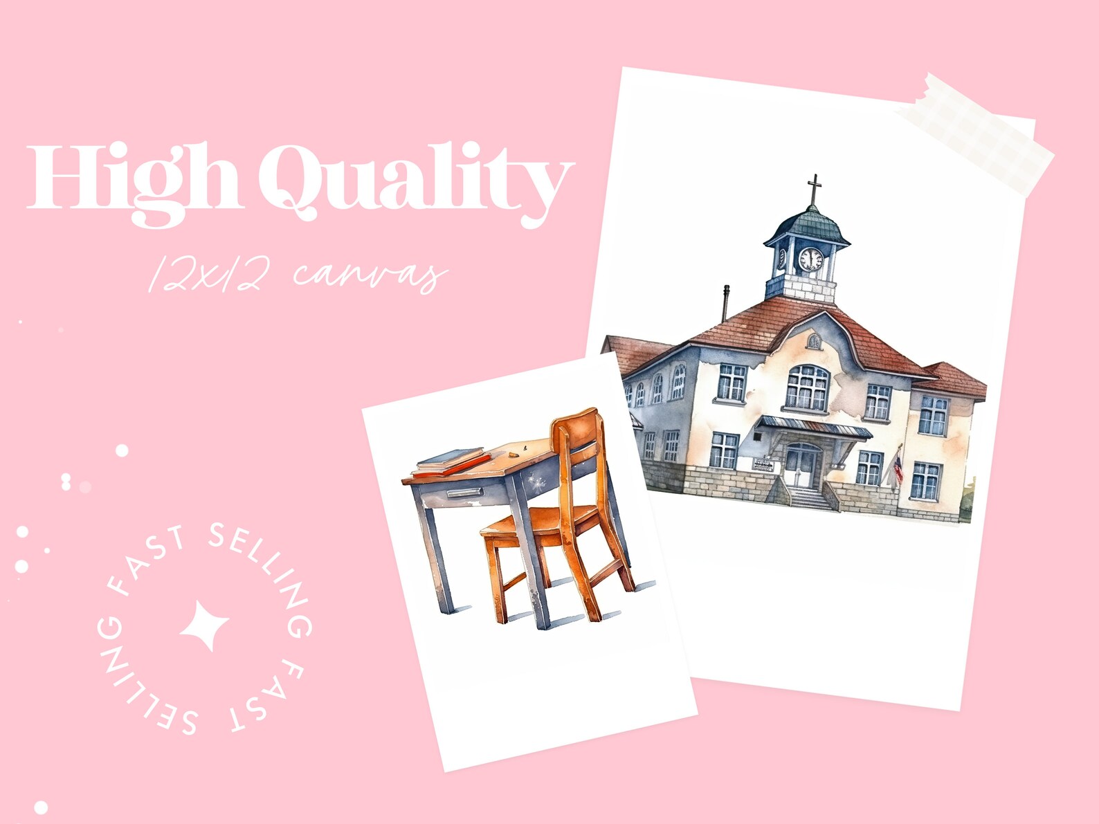 Watercolor Back to School Clipart, School Png Bundle for Creators ...