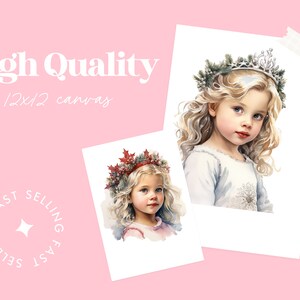 Christmas Princess Girl Clipart Bundle Watercolor Clipart - Etsy