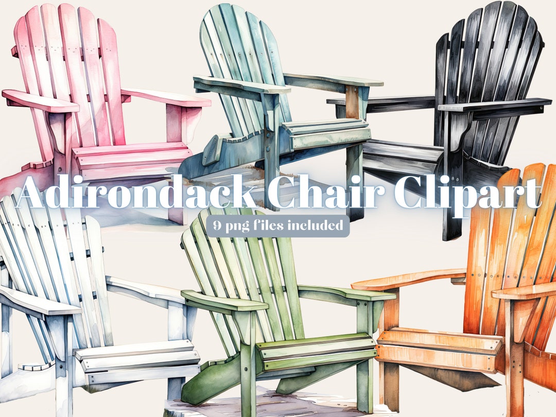 Adirondack Chairs Clipart, Adirondack Chair PNG Boho, Watercolor Boho ...