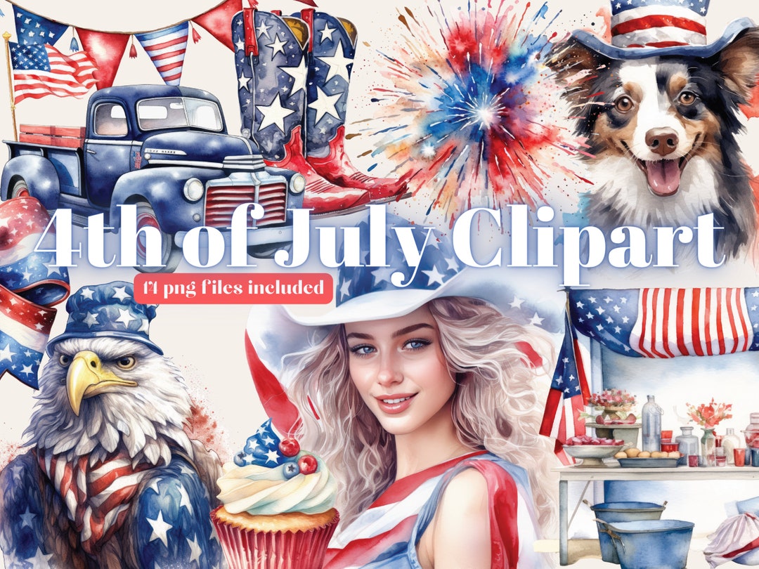 4th of July Clipart, Independence Day Clip Art, 4th July Groovy Clipart ...