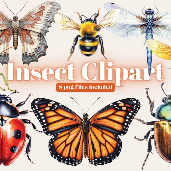 Watercolor Insects - Etsy