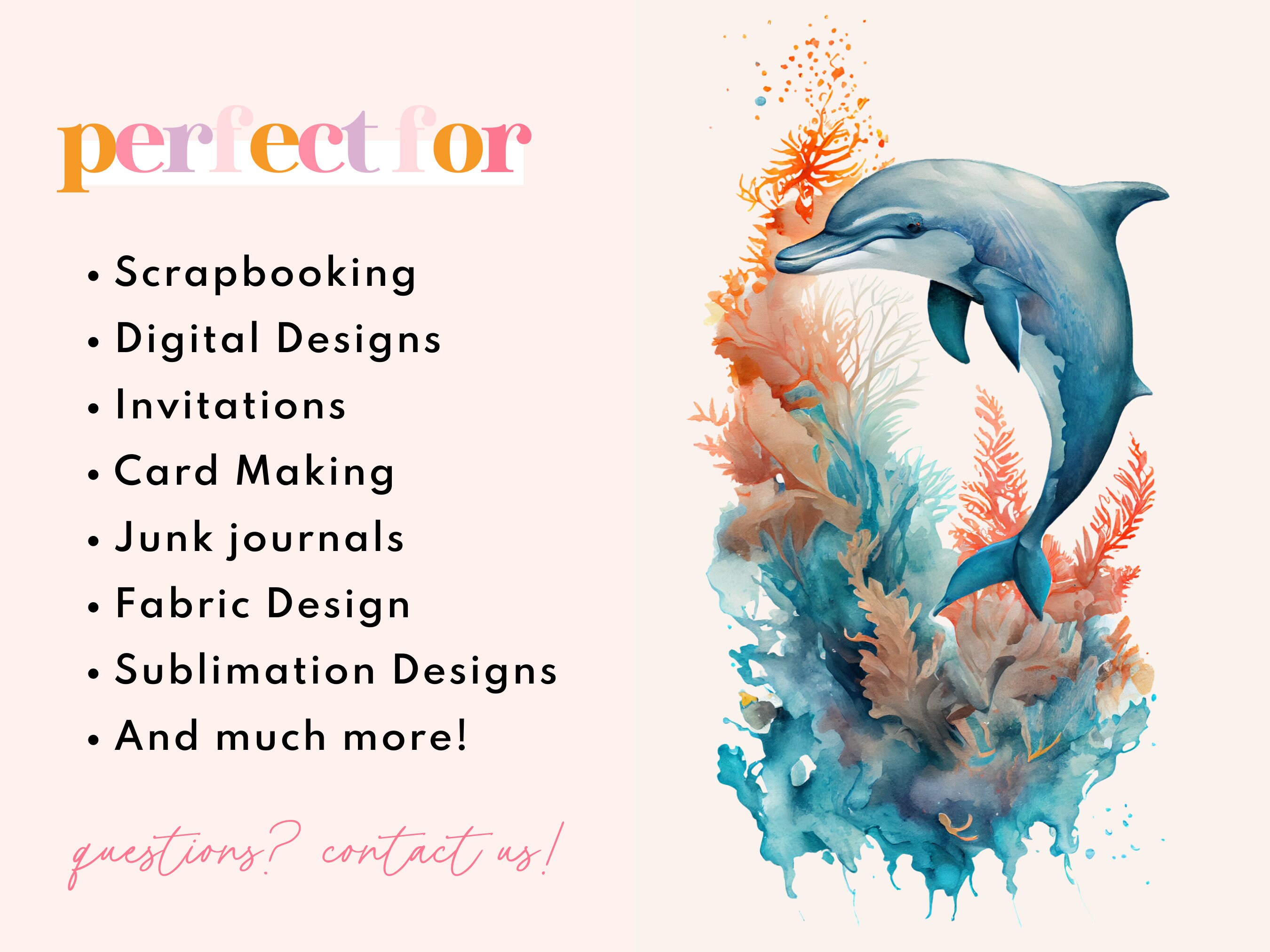 Fish Clipart Watercolor Fish Under the Sea Clip Art Dolphin - Etsy Canada