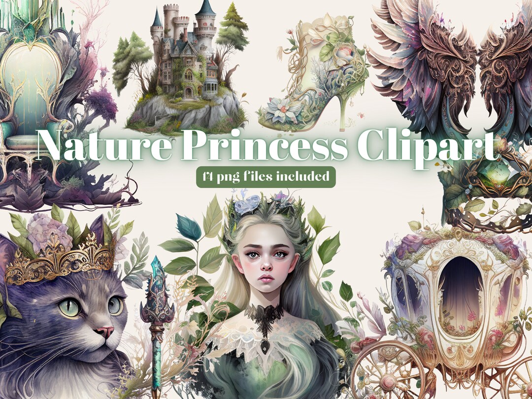 14 Nature Princess Pack | PNG | Beautiful Fairytale Clip Art ...