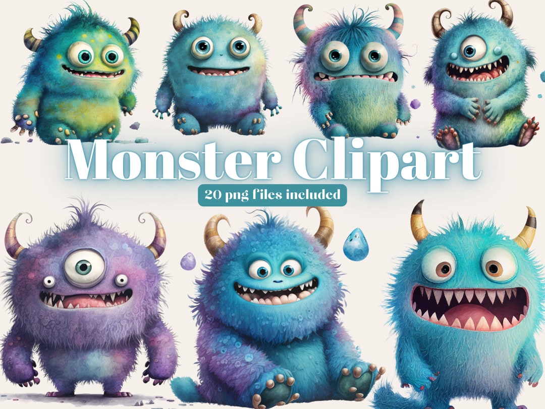 Watercolor Monsters Clipart - Halloween Clipart - Instant Download ...