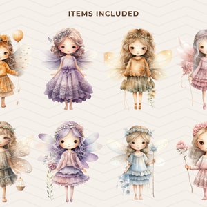 Watercolor Fairy Garden Clipart Cute Fairy Garden Clipart Enchanted ...