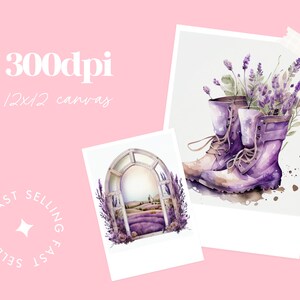 Watercolour Lavender Cottagecore Clipart Bundle , Cottage Living, Farm ...