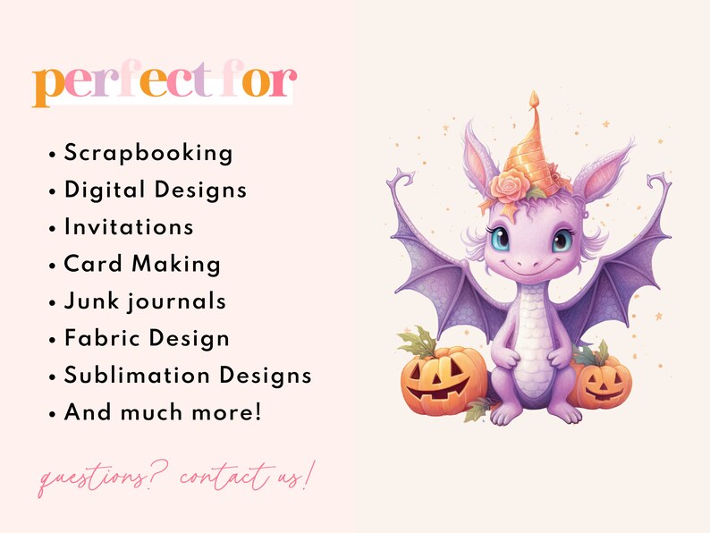 Cute Witchy Dragon Clipart Watercolor Halloween Dragon PNG - Etsy