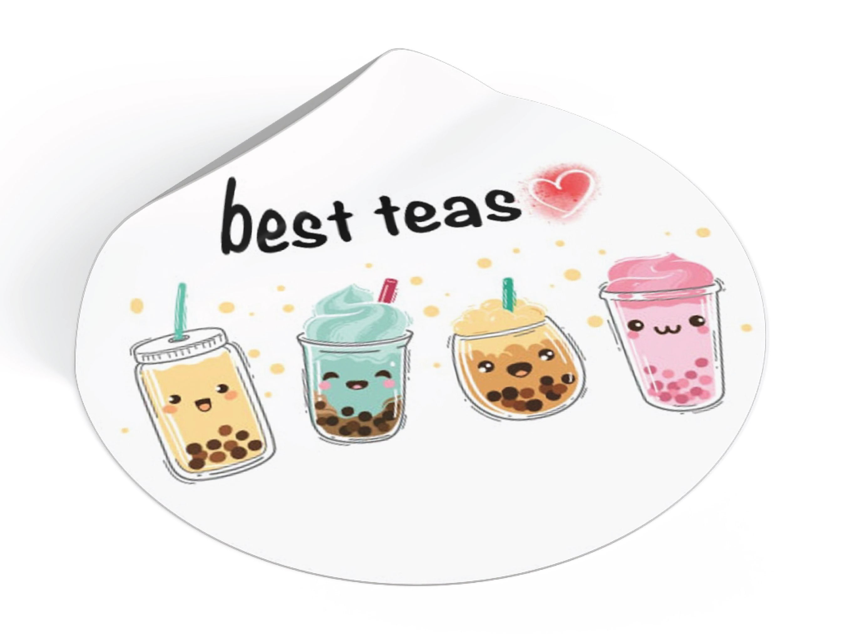 Best Teas Boba Tea Stickers Bubble Tea Stickers Fashion Girl - Etsy