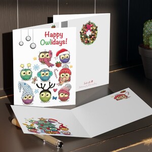 Owl Christmas Card - Etsy