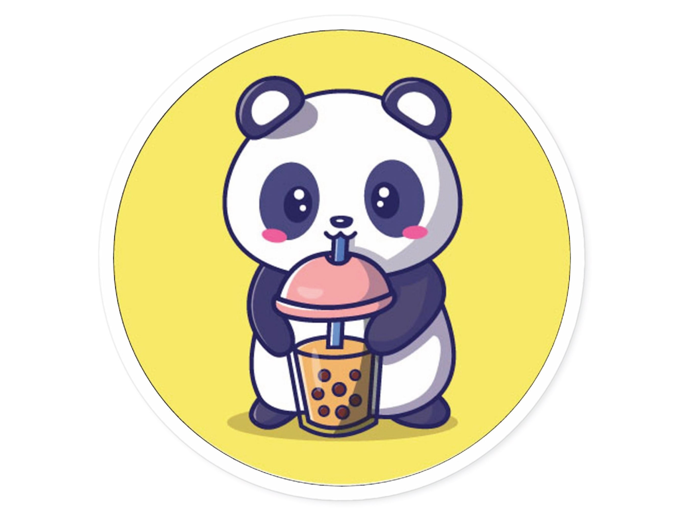 Bubble Tea Panda Stickers Animal Stickers Fashion Girl - Etsy