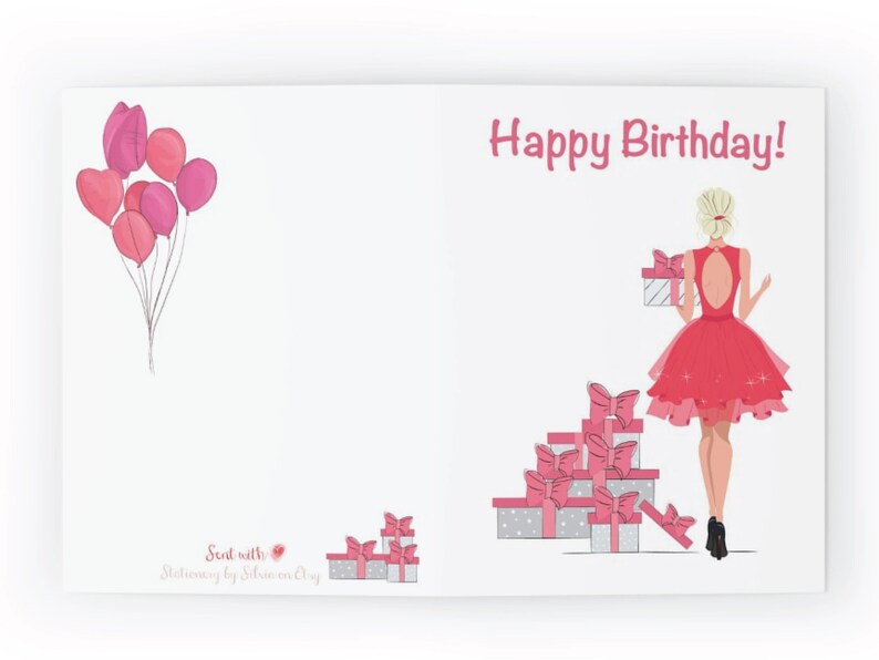 Fashion Girl Birthday Card Fashion Greeting Birthday Card - Etsy