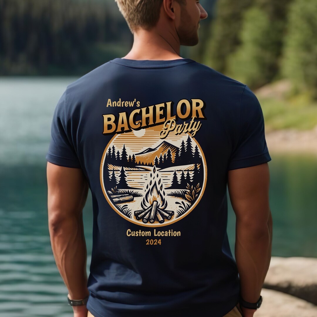 Bachelor Party Camping Custom Shirt, Men Bach Party, Personalized Guys ...