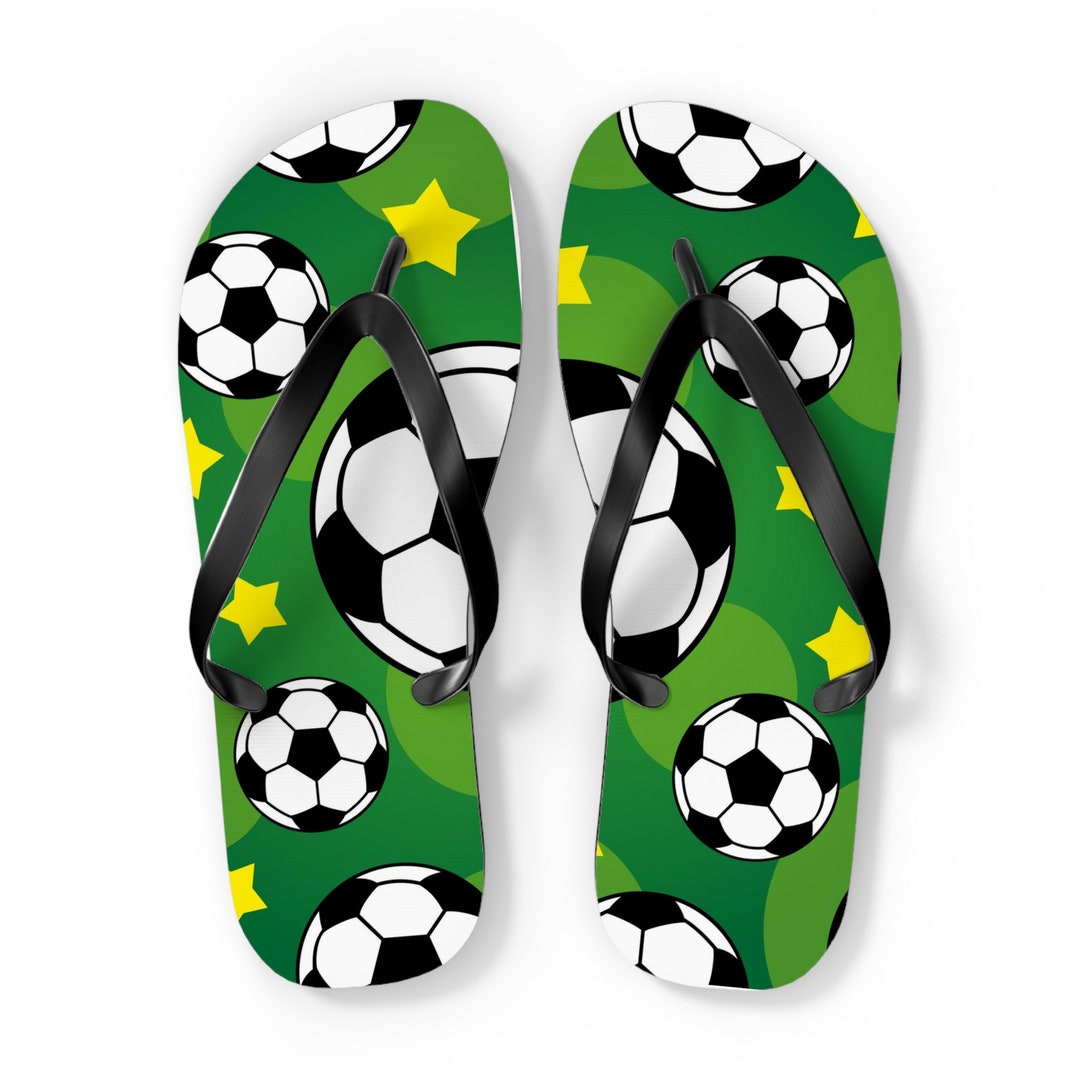 Soccer Player Flip Flops, Adult Size Thong Sandals, Soccer Coach Flip ...
