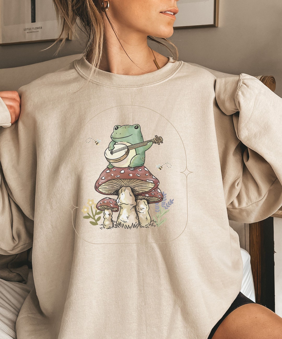Frog on A Mushroom Sweatshirt, Cute Frog Sweatshirt, MILF Man I Love ...