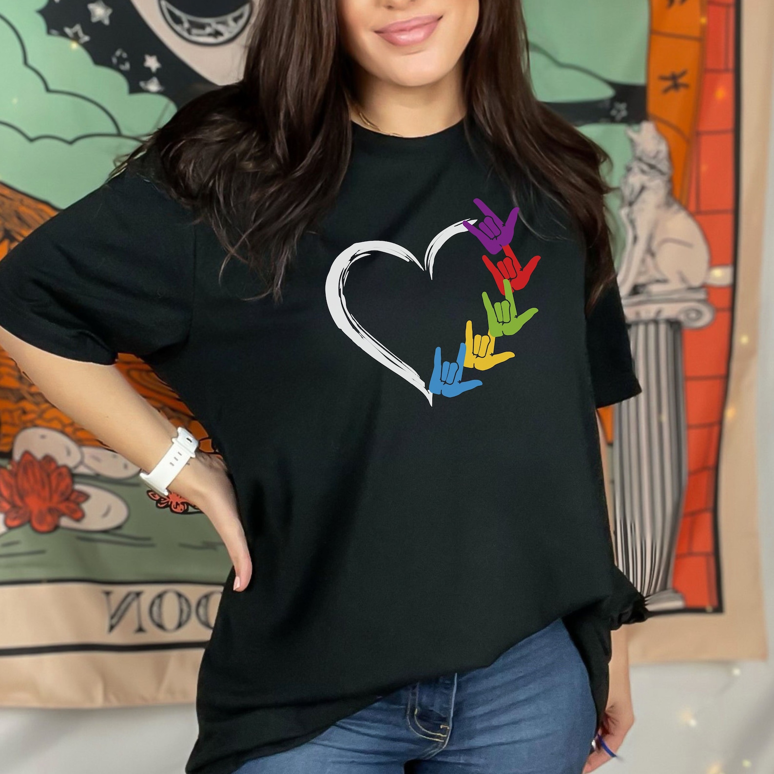 Sign Language Tshirt ASL Shirt ILY Sign Language Speech - Etsy