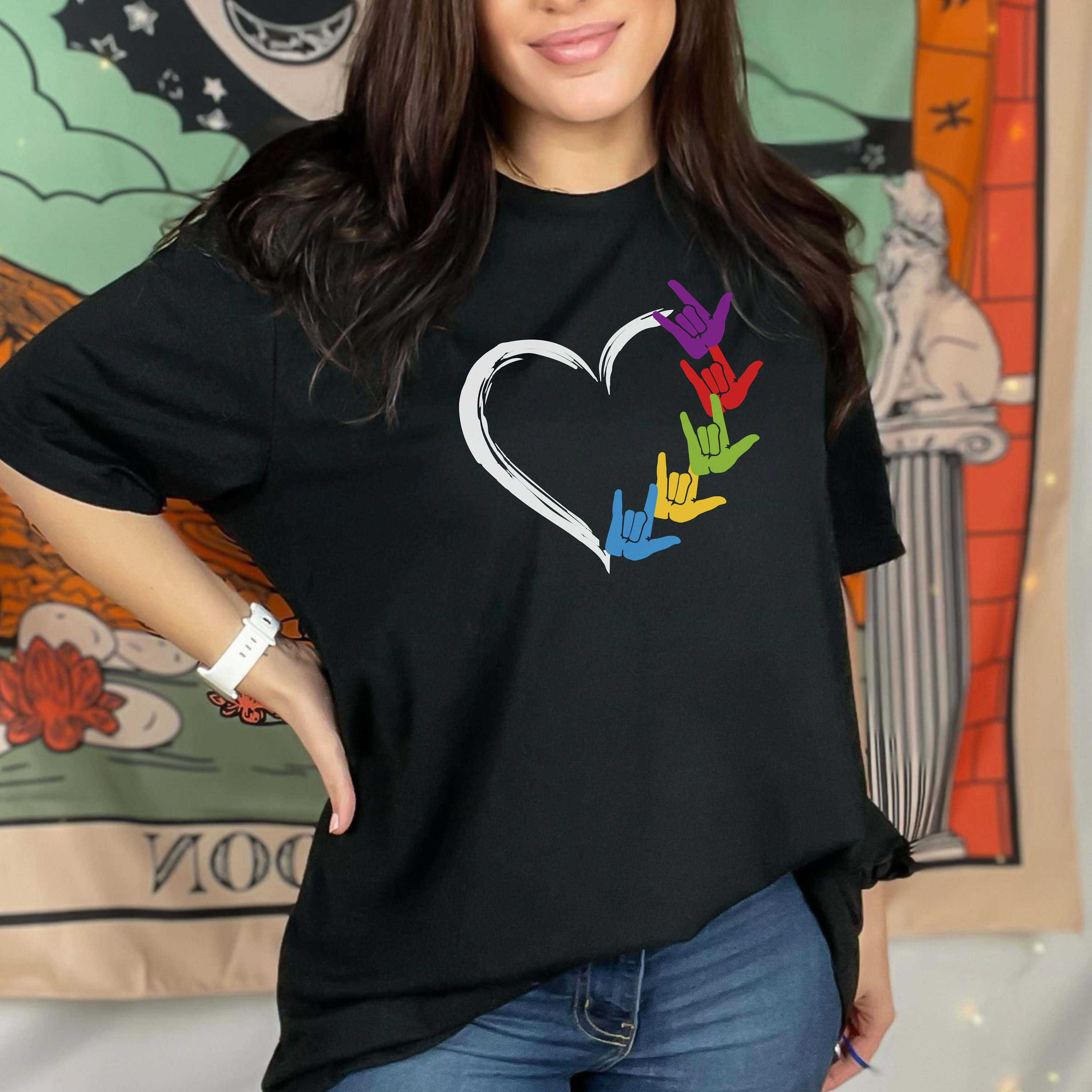 Sign Language Tshirt ASL Shirt ILY Sign Language Speech - Etsy