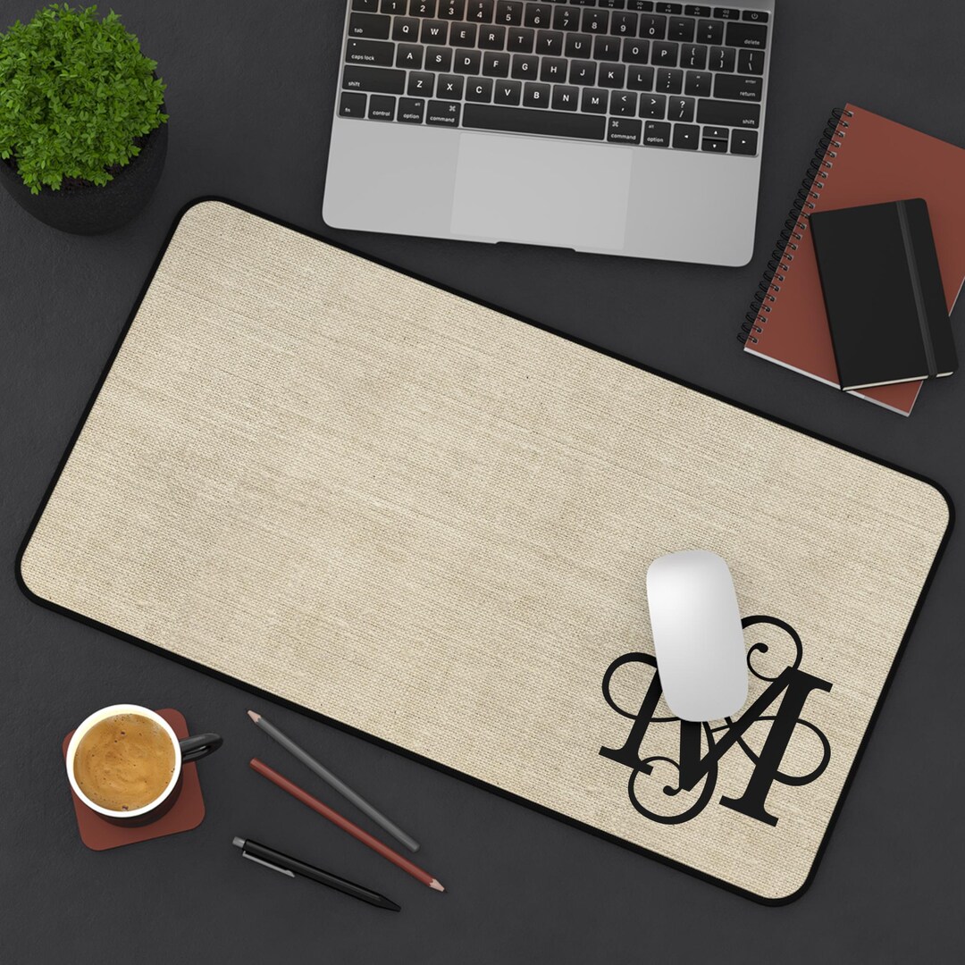 Personalized Monogram Desk Mat, Custom Monogrammed Letter Home Office ...