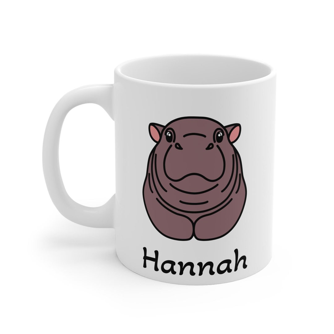Hippo Baby Personalized Mug, Cute Pygmy Hippo Gift, Hot Chocolate Mugs ...
