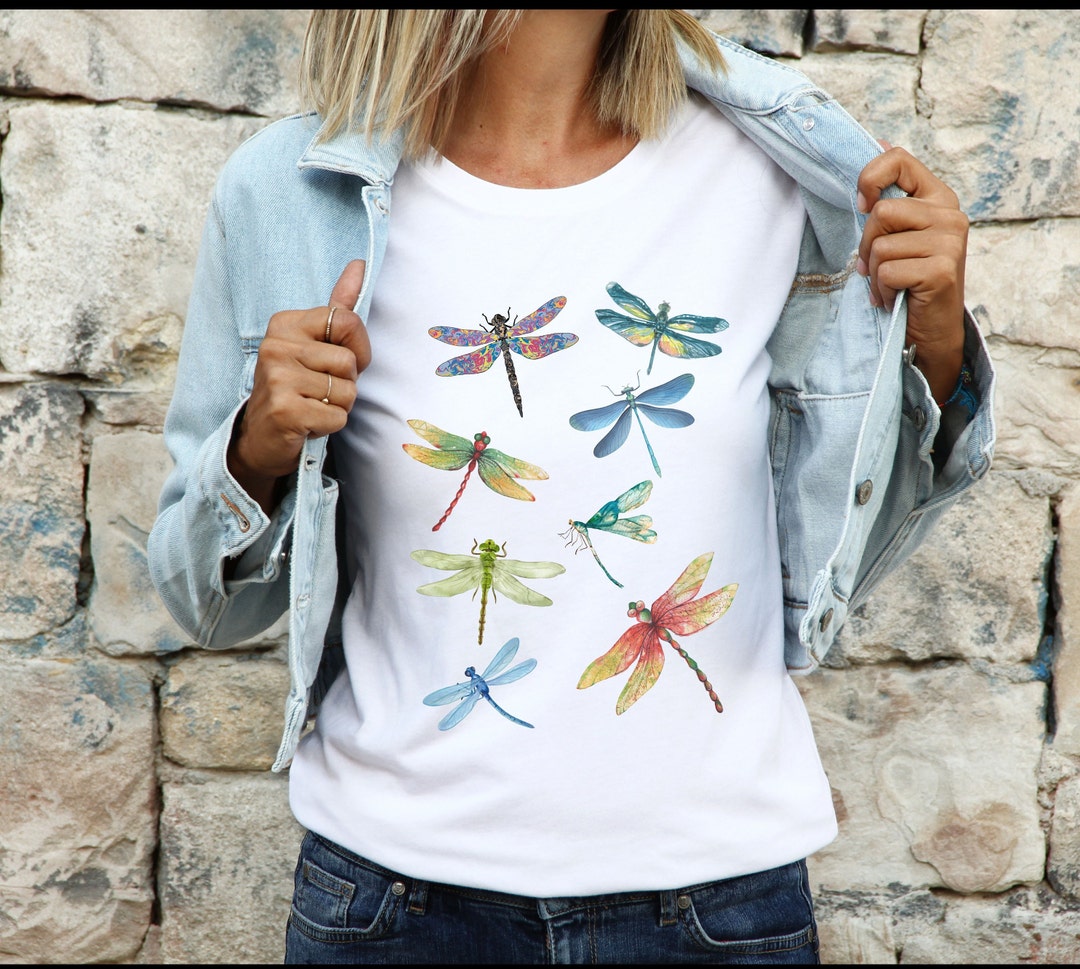Dragonfly Tshirt, Dragonflies Shirt, Watercolor Dragonflies, Summer ...
