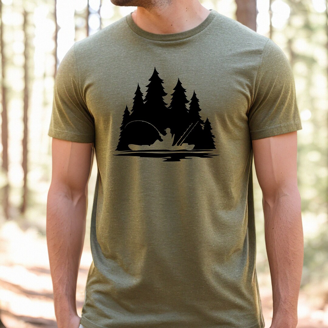 Kayak Fishing Tshirt, Kayaker Silhouette, Kayak Shirts, Kayaking ...