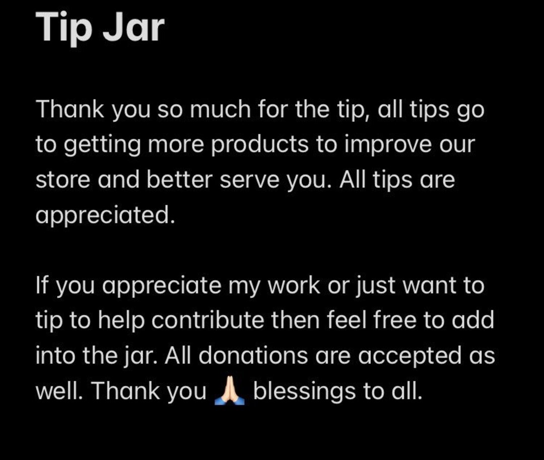 Virtual Tip & Donation Jar - Etsy