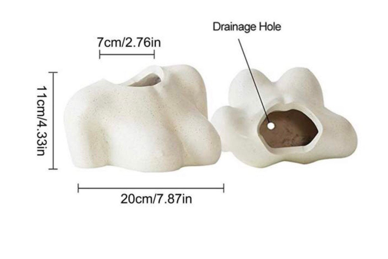 Chest Body Positivity Pot Modern Pot With Drainage Holes - Etsy