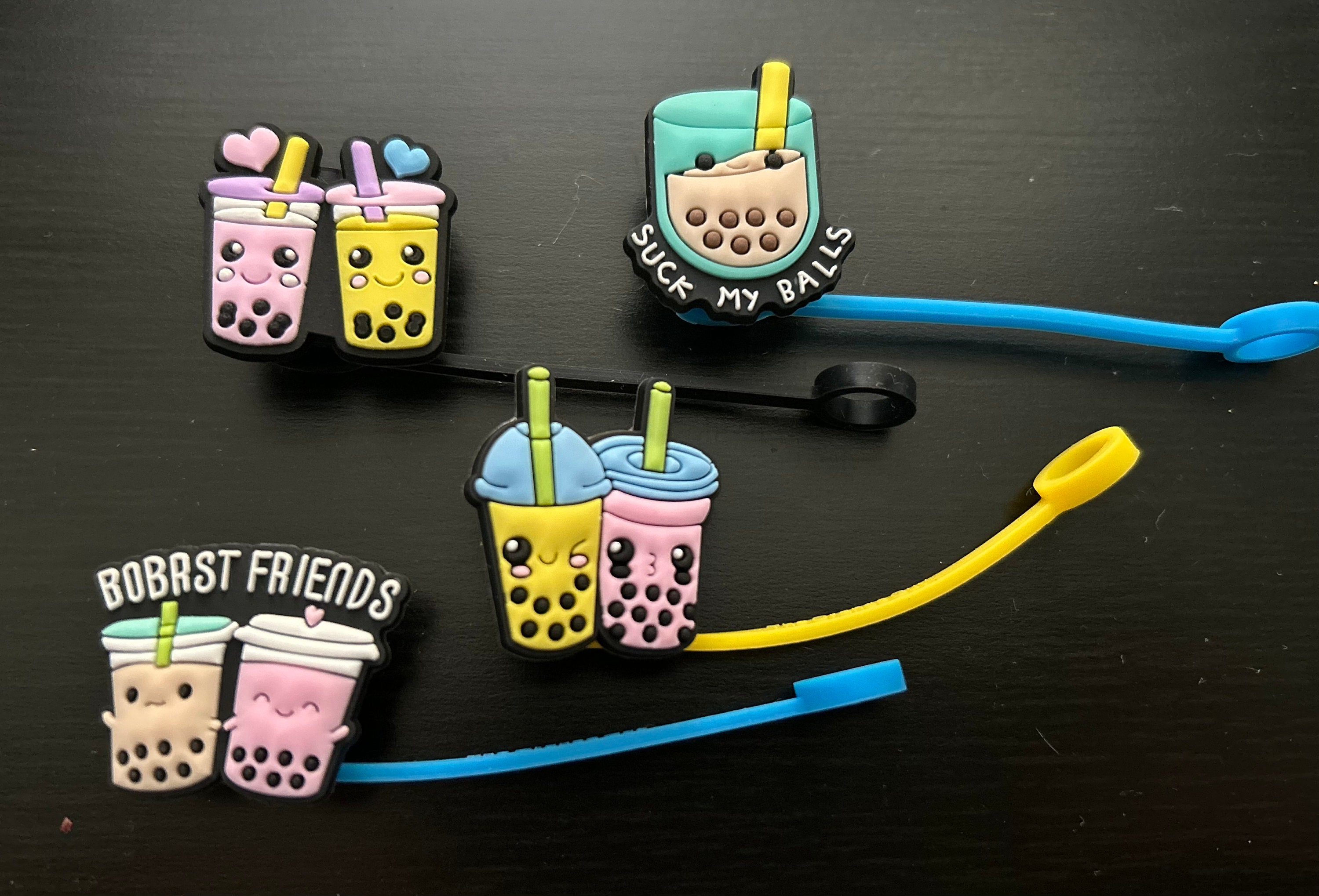 Straw Topper Boba Tea, Frappe, Silicone Starbucks Stanley - Etsy