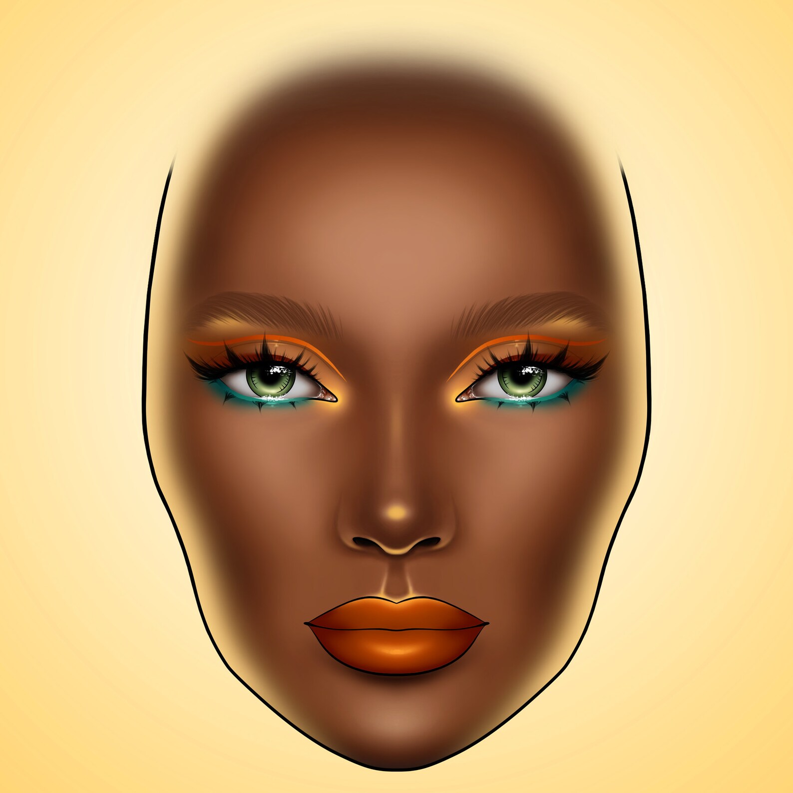 Face Chart Skin Bases (16 Colours) | Photoshop, Procreate, Krita, Clip ...