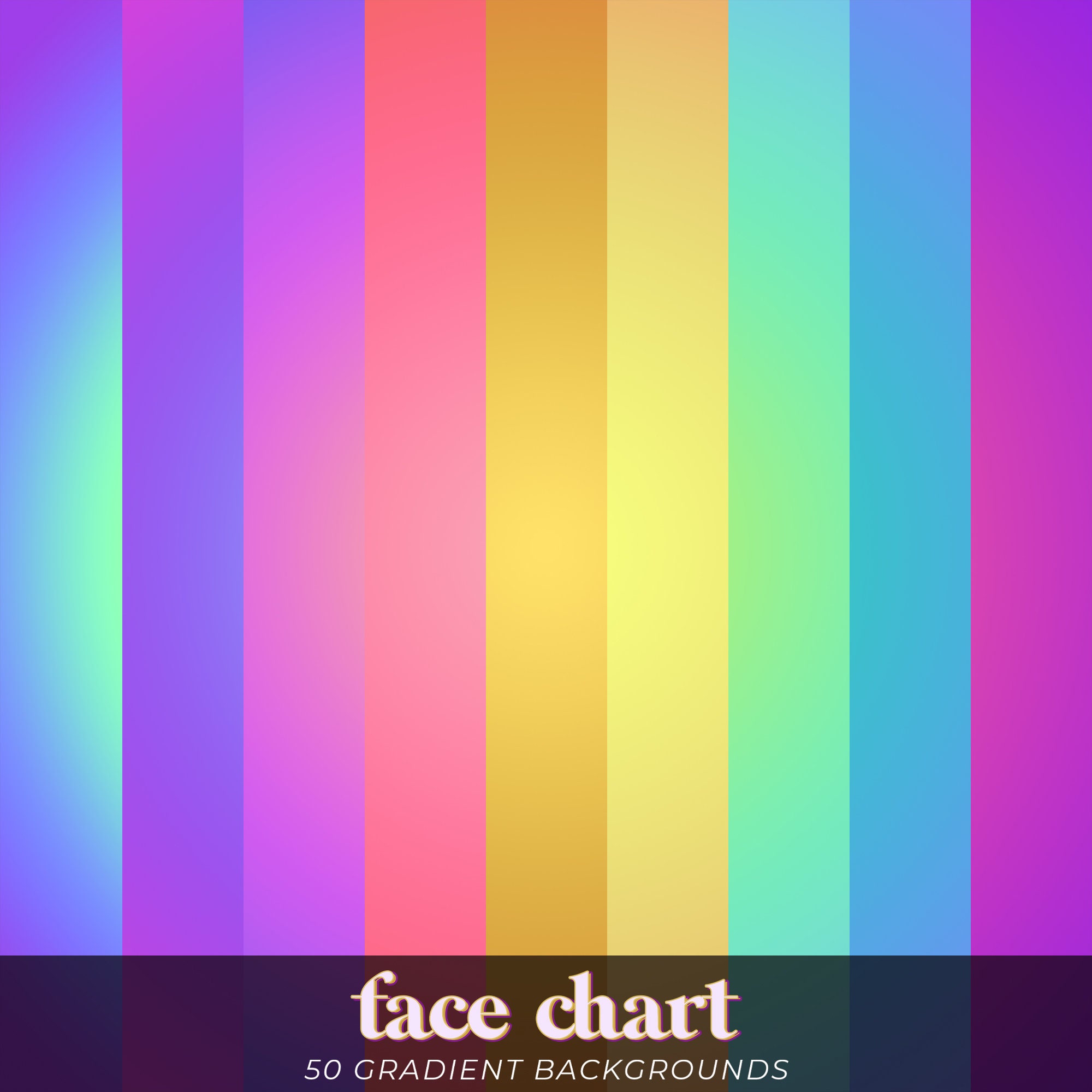Face Chart Backgrounds (50 Colours) | Photoshop, Procreate, Krita, Clip ...