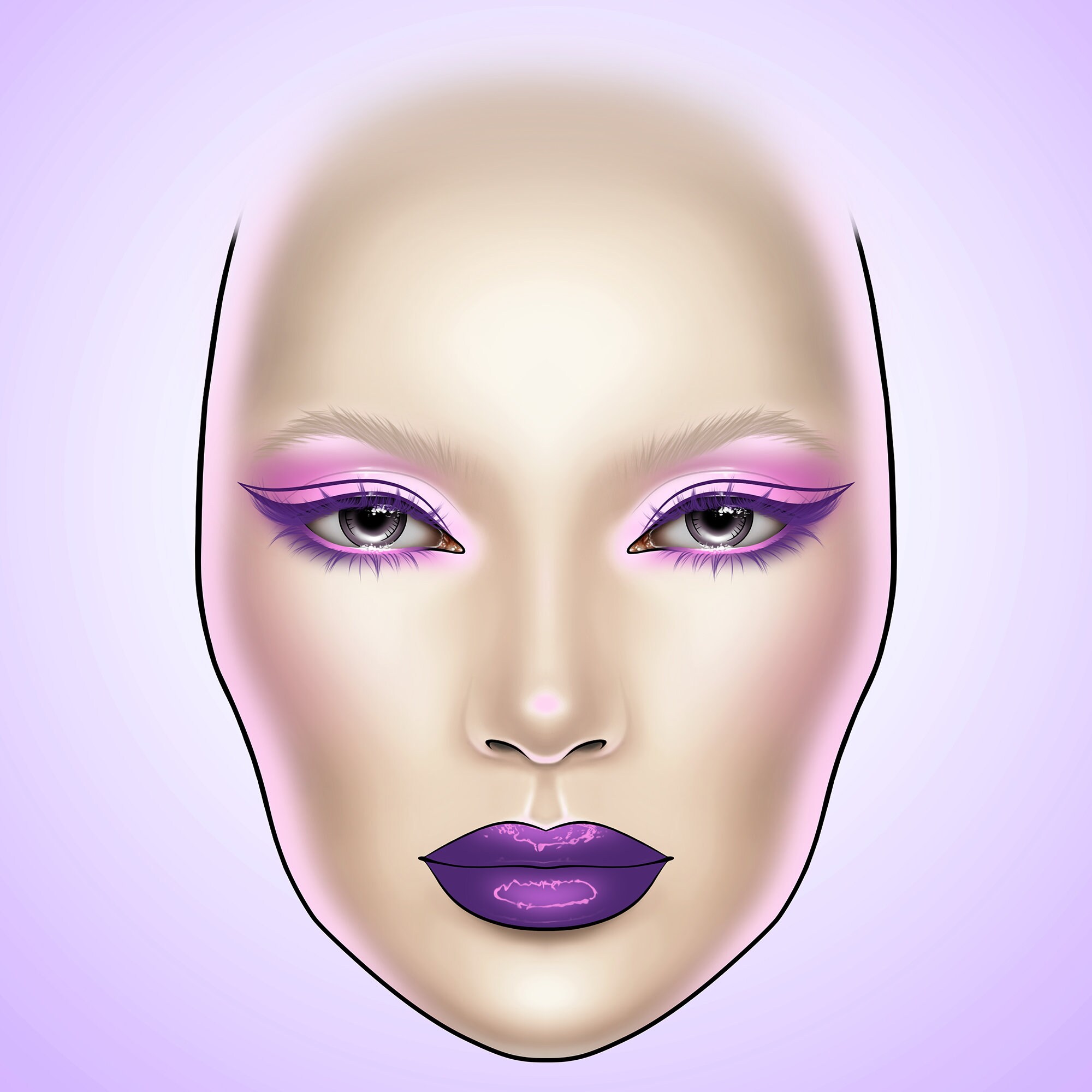 Face Chart Skin Bases (16 Colours) | Photoshop, Procreate, Krita, Clip ...