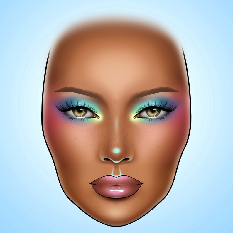 Face Chart 35-piece Gloss & Glow Stamp Brush Pack | Photoshop ...