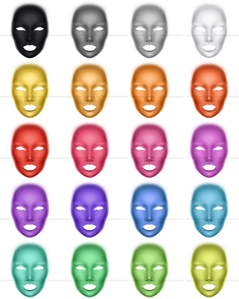 Face Chart Skin Bases (36 Colours) | Photoshop, Procreate, Krita, Clip ...