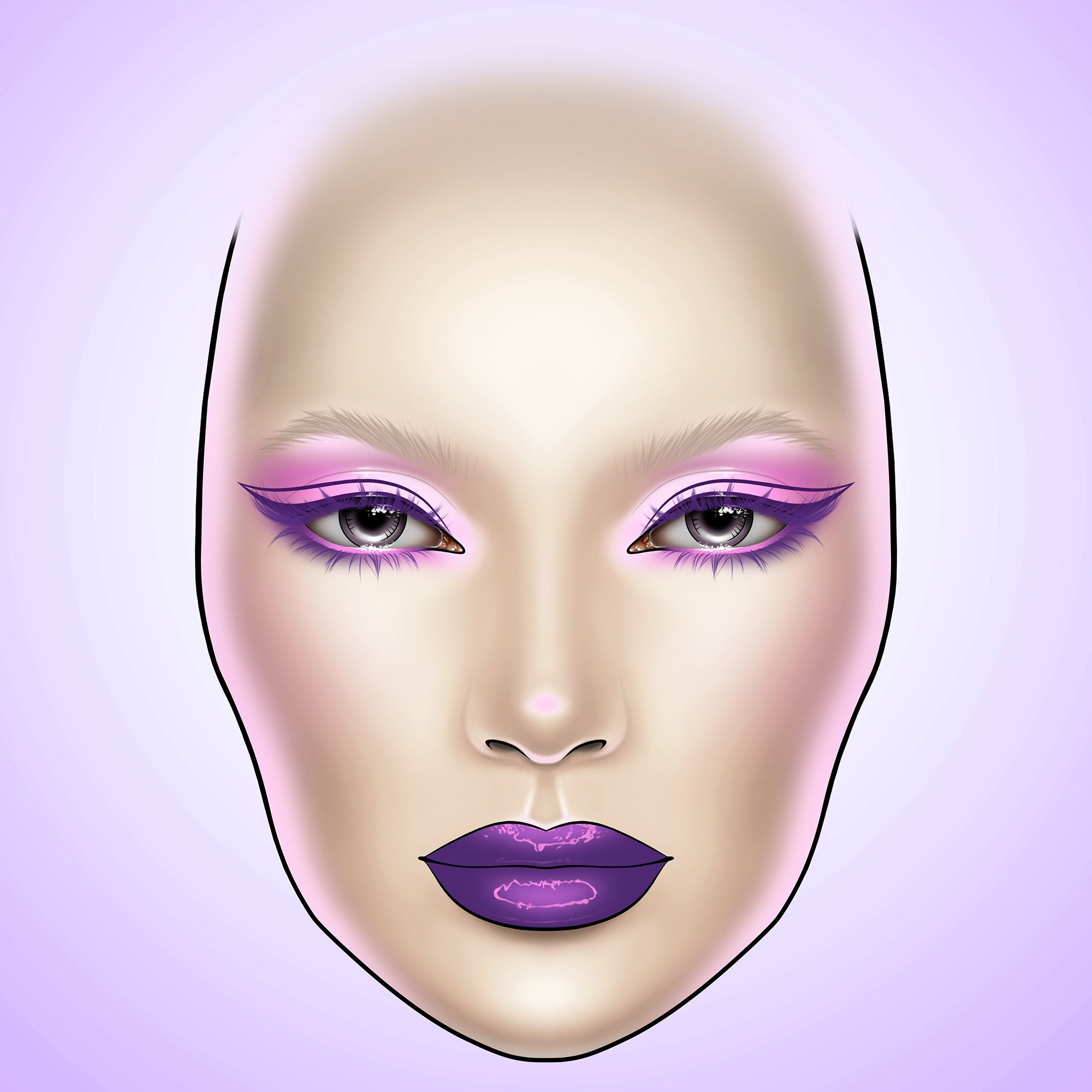 Face Chart Skin Bases (36 Colours) | Photoshop, Procreate, Krita, Clip ...