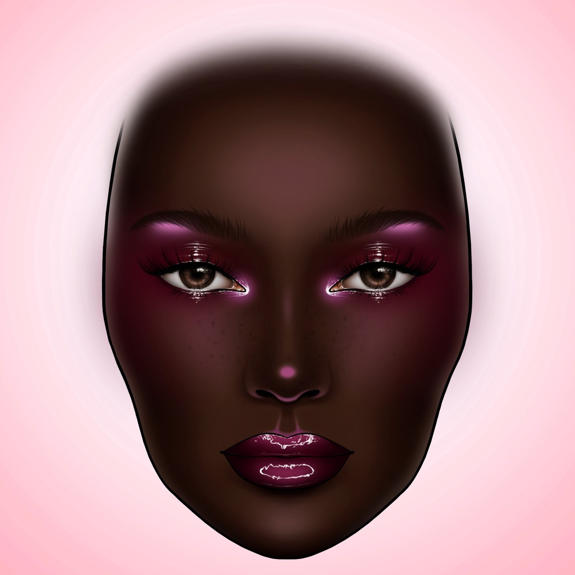 Face Chart 35-piece Gloss & Glow Stamp Brush Pack | Photoshop ...