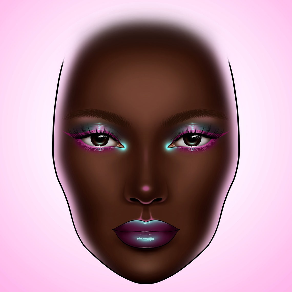 Face Chart Skin Bases (16 Colours) | Photoshop, Procreate, Krita, Clip ...