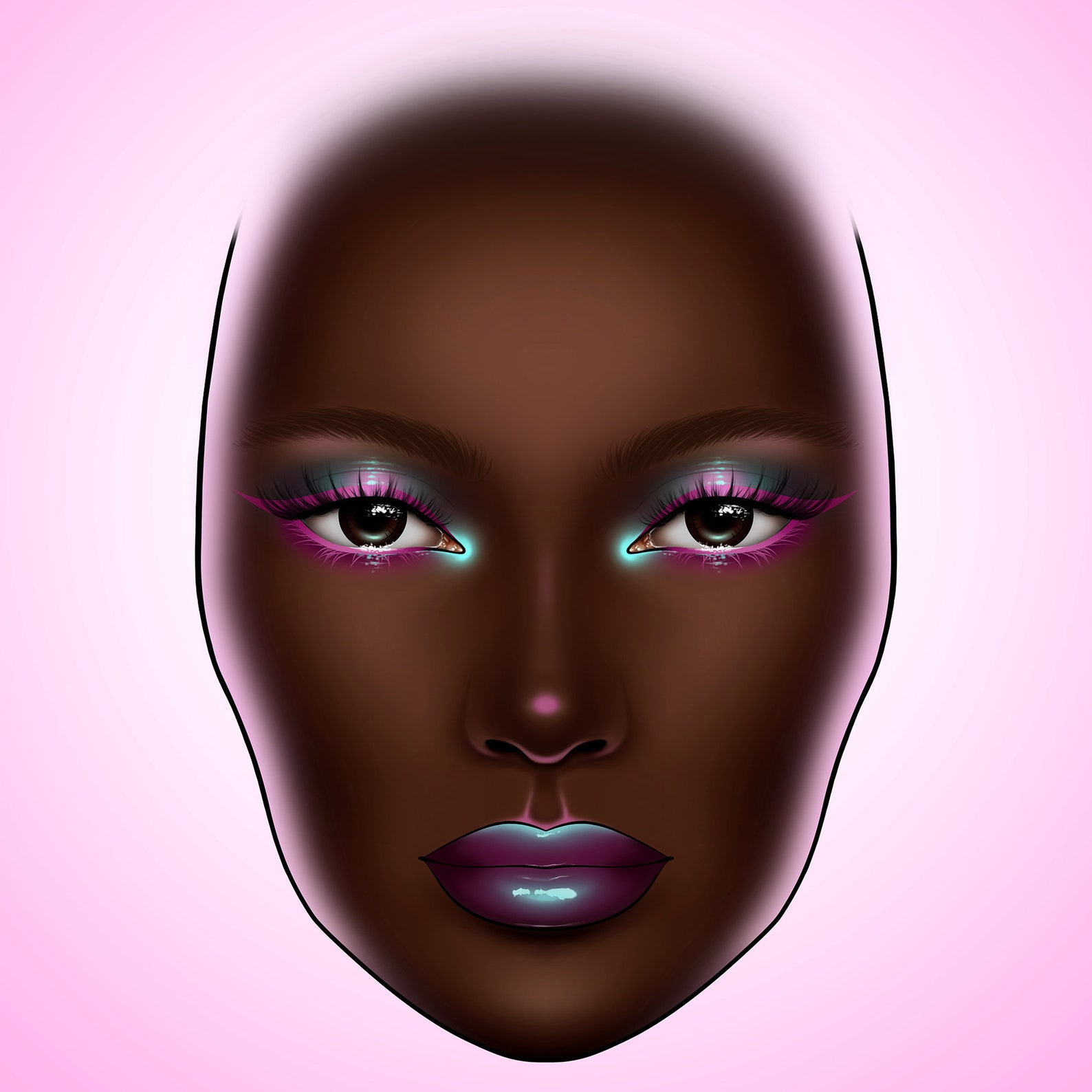 Face Chart Skin Bases (16 Colours) | Photoshop, Procreate, Krita, Clip ...