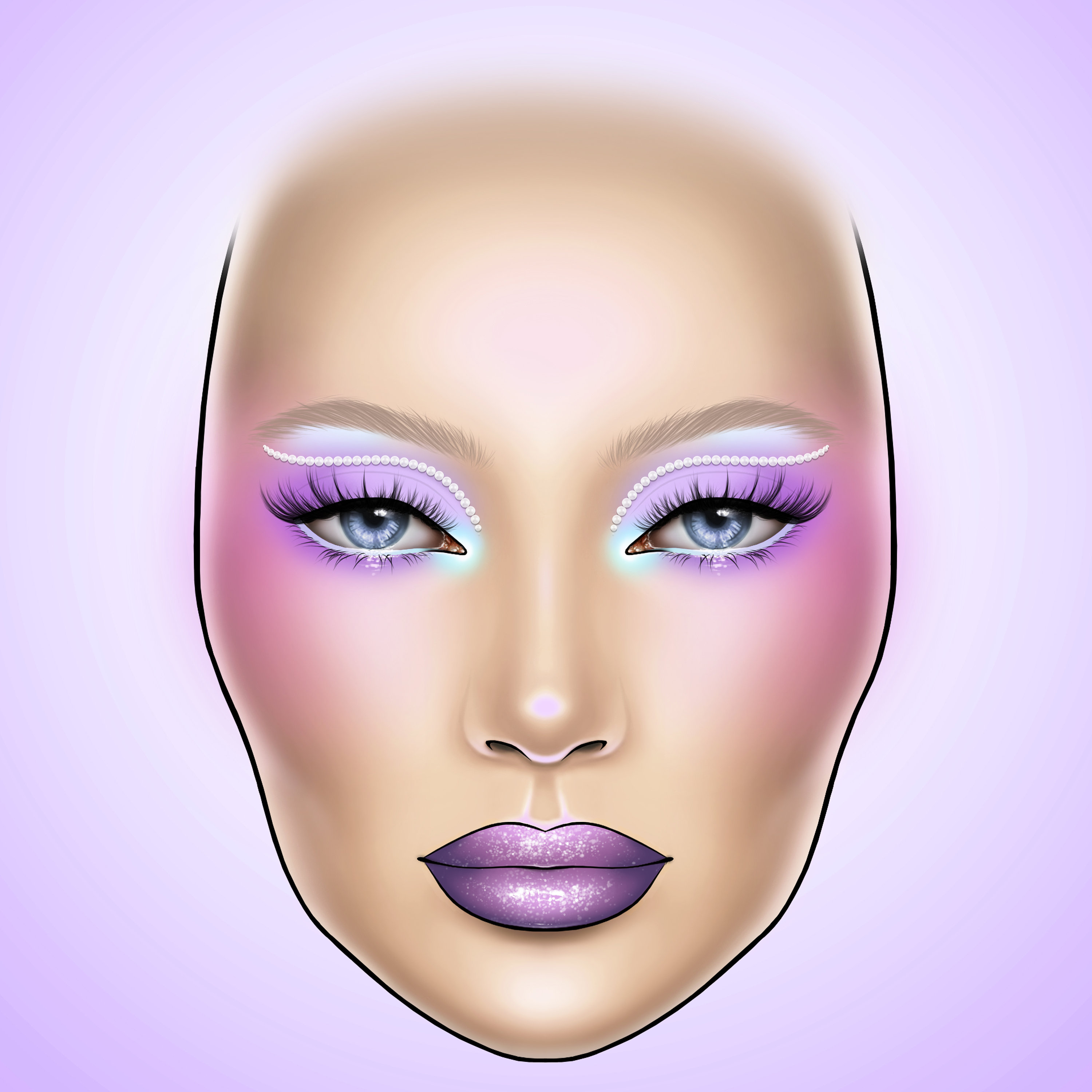 Face Chart 35-piece Gloss & Glow Stamp Brush Pack | Photoshop ...