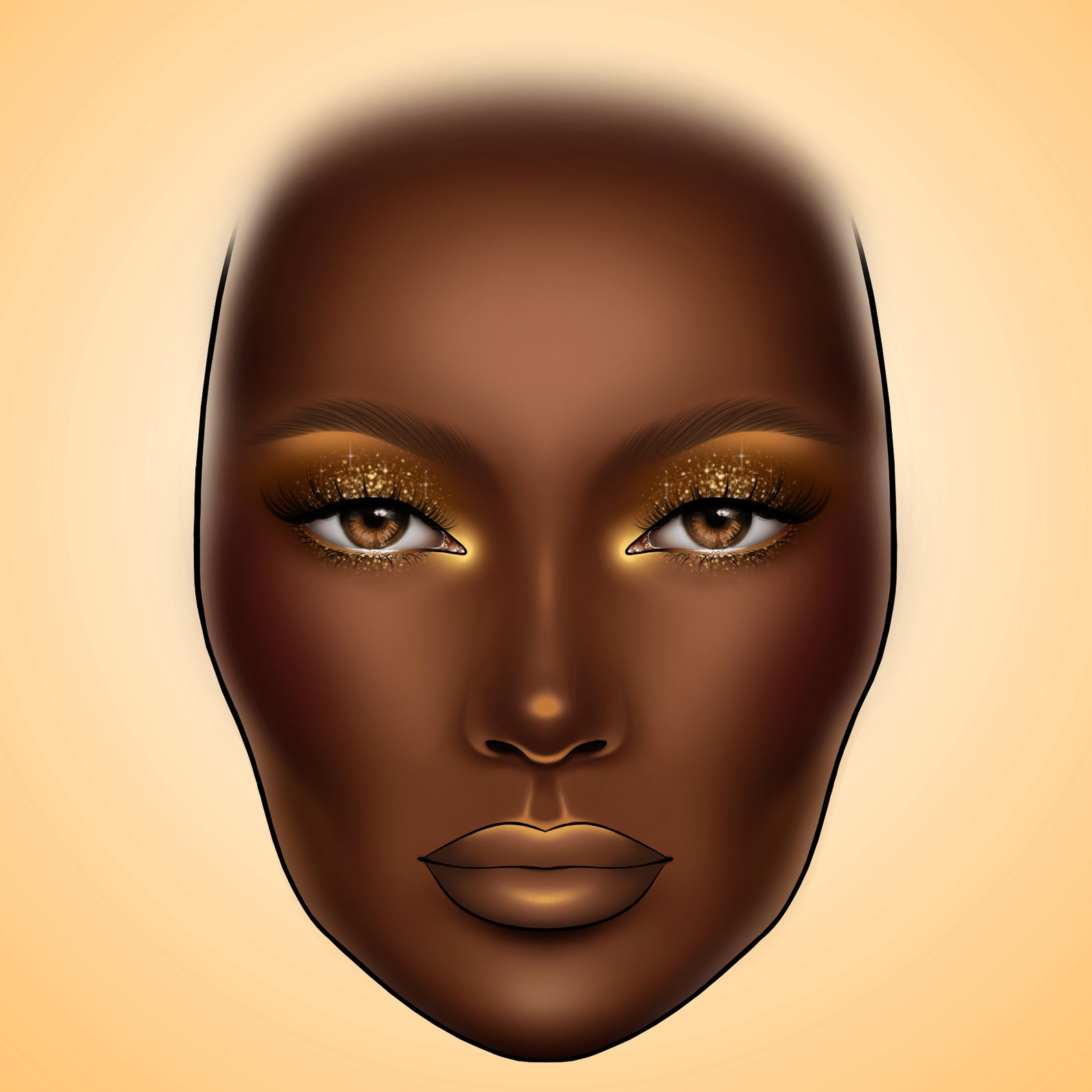 Face Chart 35-piece Gloss & Glow Stamp Brush Pack | Photoshop ...