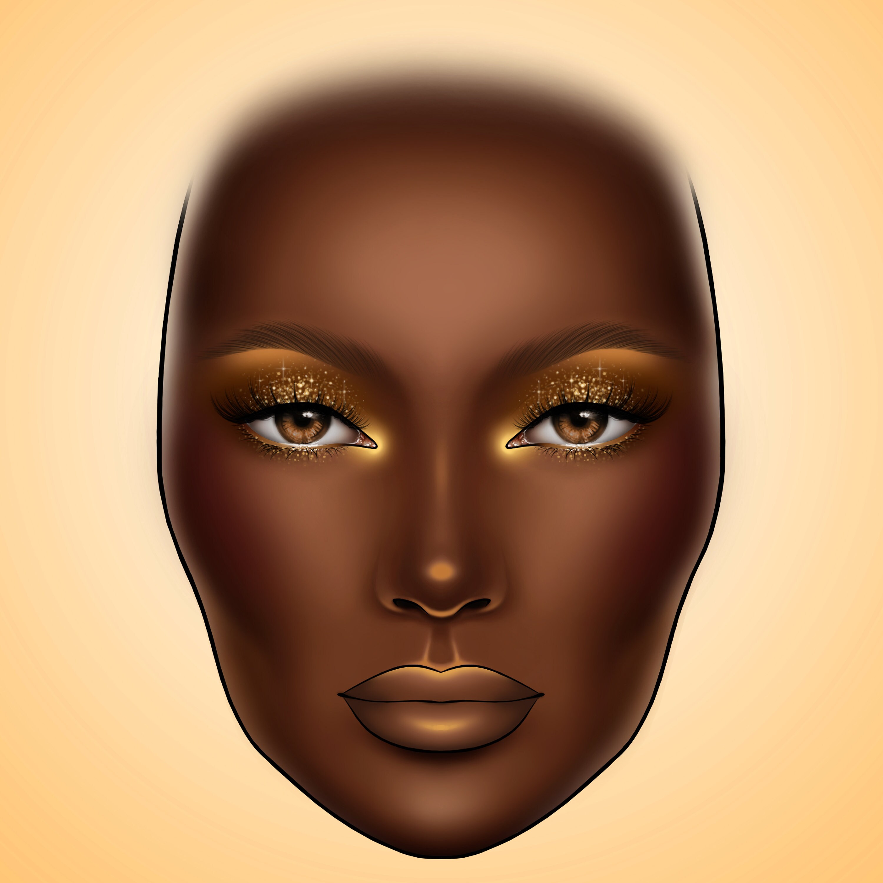 Face Chart 35-piece Gloss & Glow Stamp Brush Pack | Photoshop ...