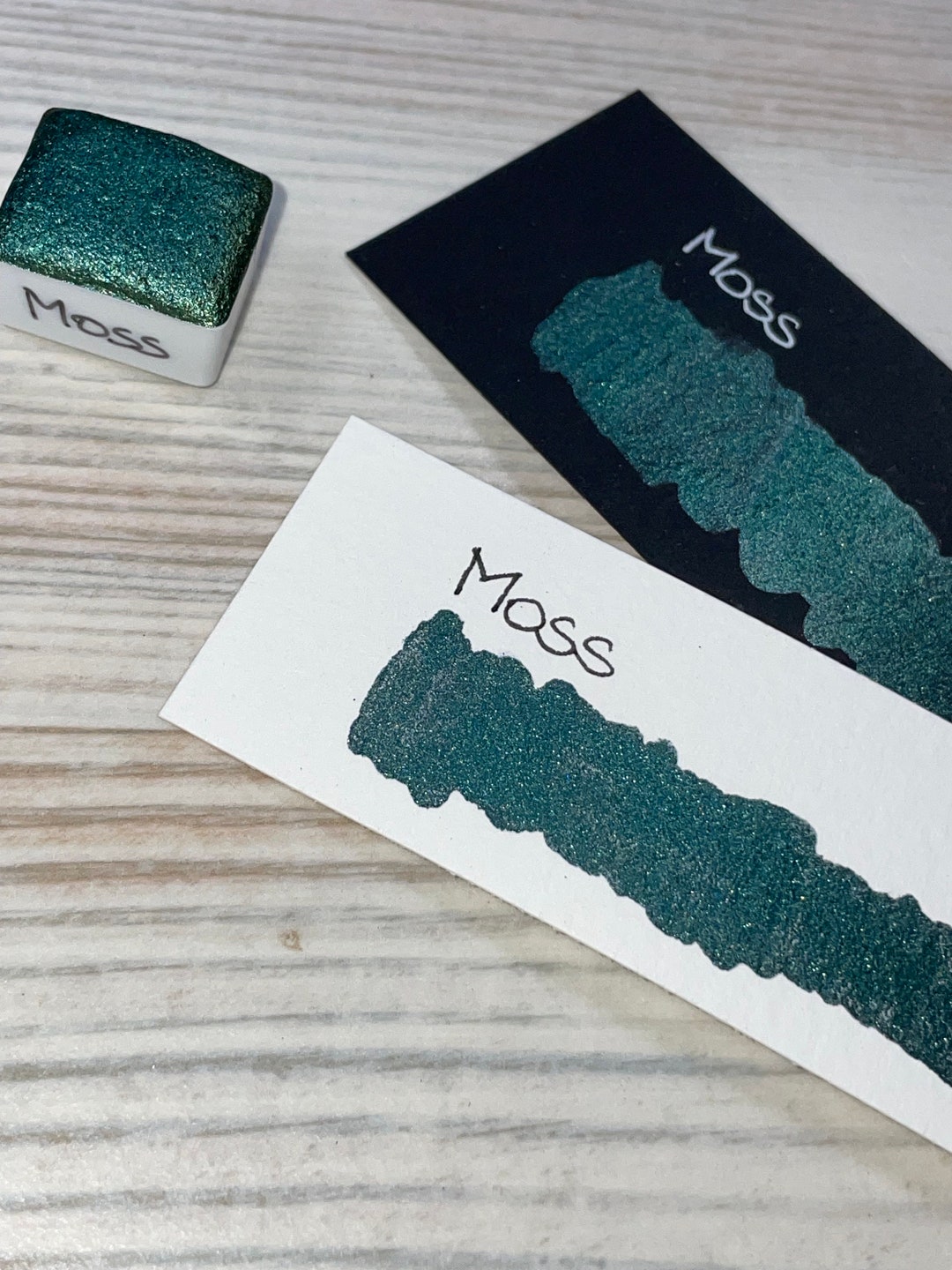 Moss | Watercolor Paint | Watercolor 1/2 Pan | Holo | Vegan | Lettering ...
